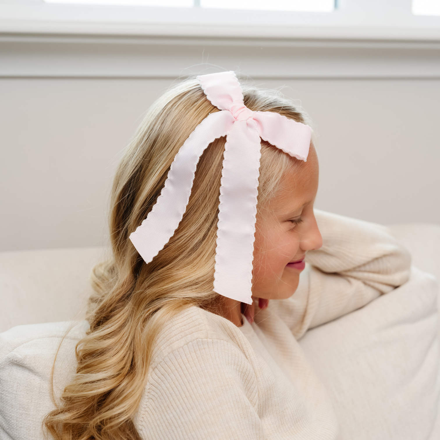 Baby Pink Ribbon Mama Bow, Oversized Bow For Girls and Moms – Little ...